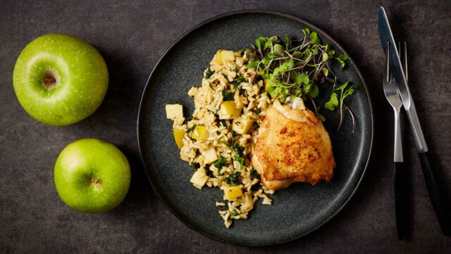 One-Pan Apple Pilaf With Seared Chicken Thighs | Experience Life