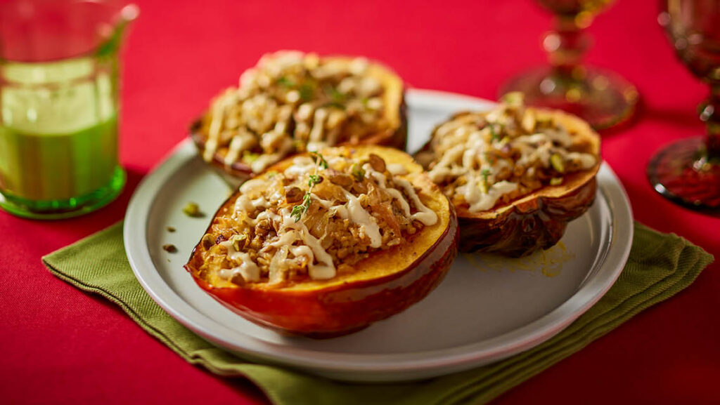 Stuffed Acorn Squash With Creamy Tahini Dressing | Experience Life